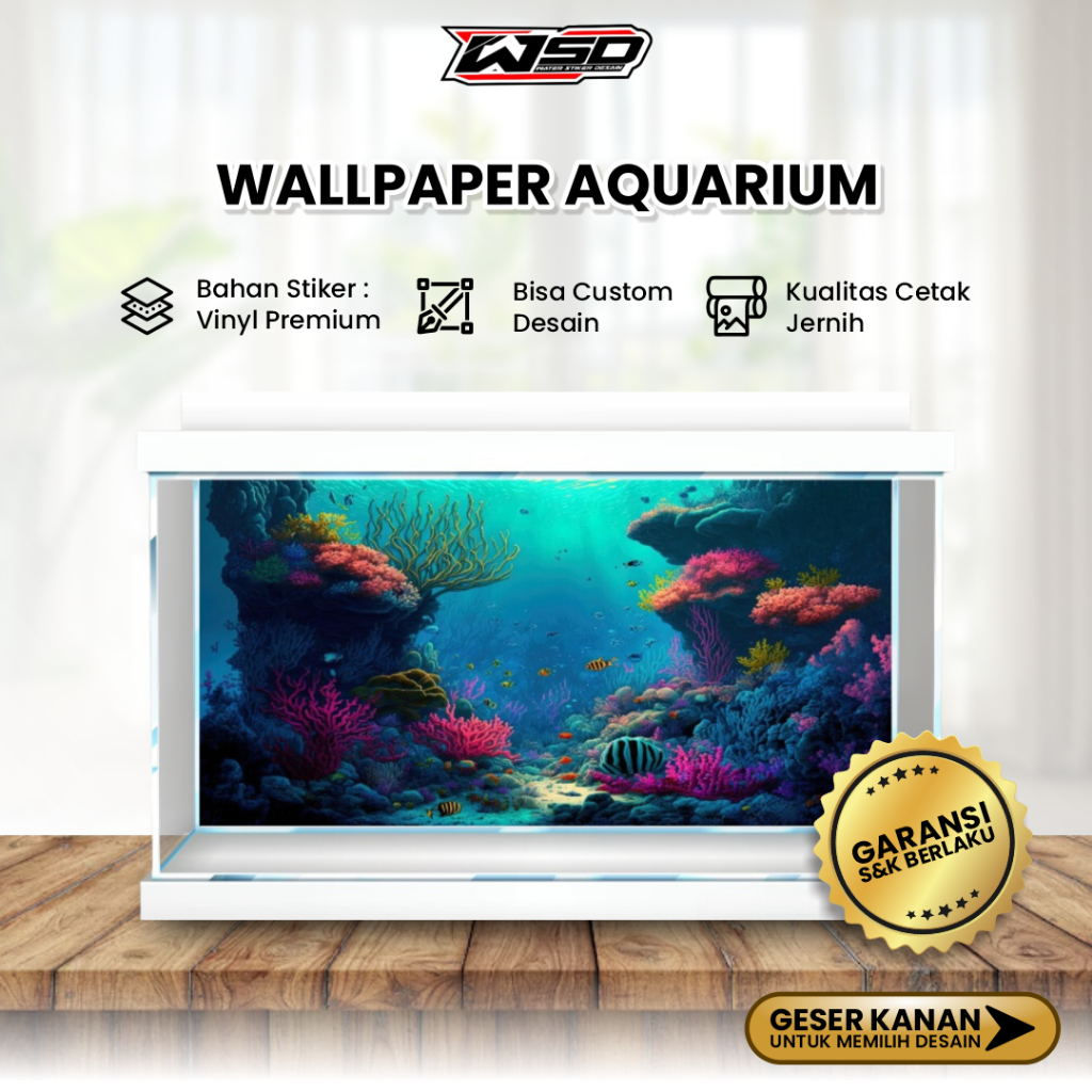 Jual Background Aquarium Stiker Hiasan Wallpapper Dasar Aquascape ...