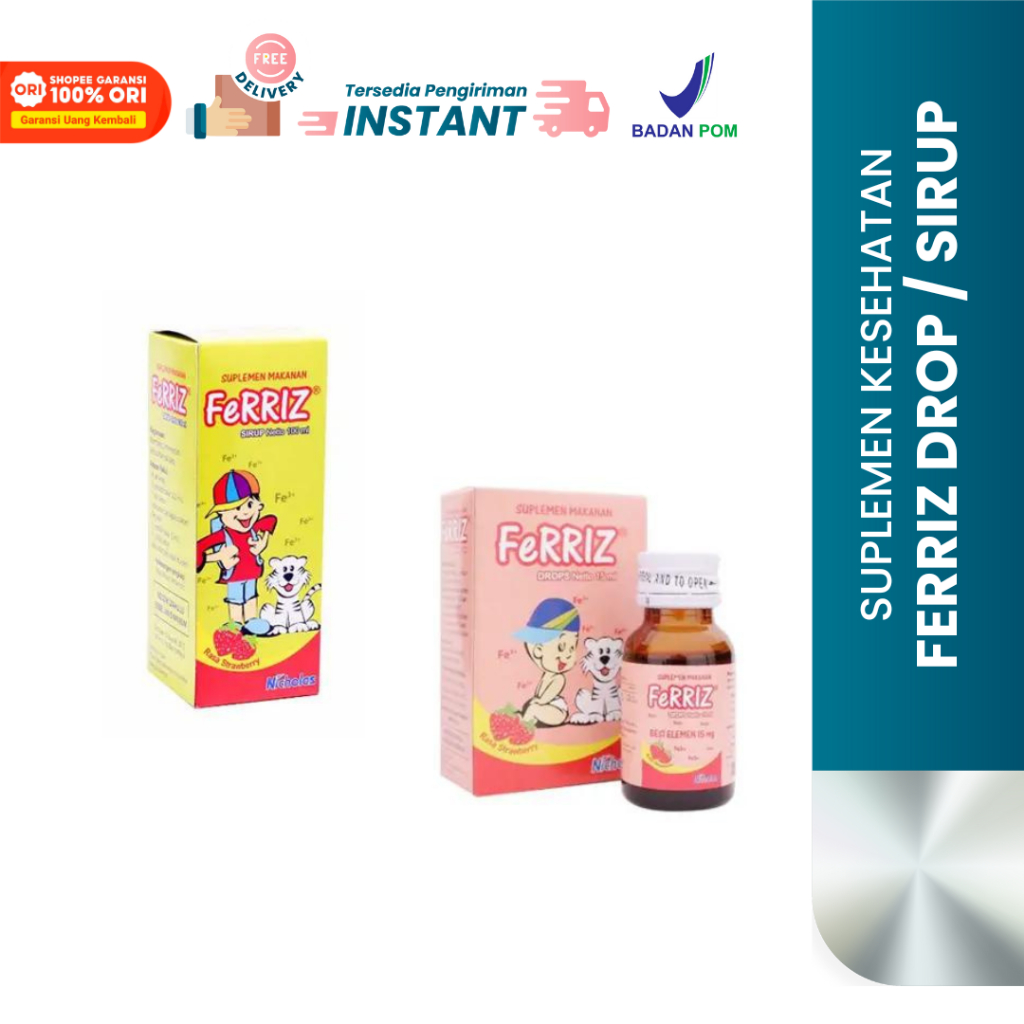 Jual Ferriz Drop 15ml - Ferriz Sirup Suplemen Zat Besi Anak | Shopee ...