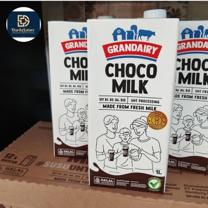 Jual Grandairy Susu UHT Choco Milk 1 LITER | Shopee Indonesia