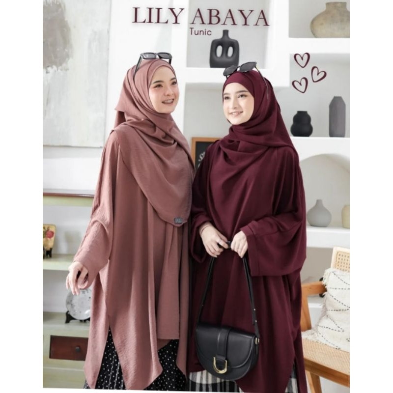 Jual Tunik set hijab oval malay || tunik abaya crinkle airflow, hanya ...