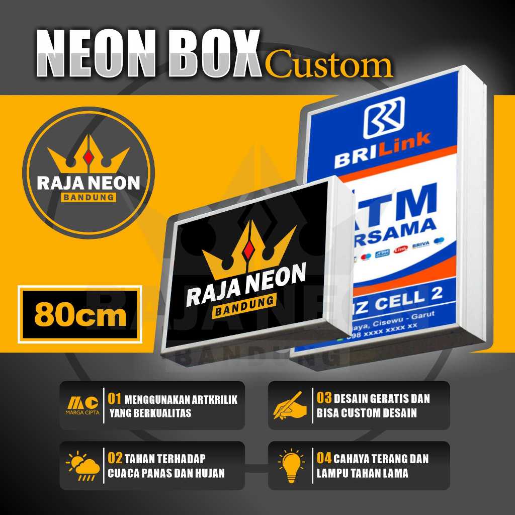 Jual NEON BOX KOTAK 2 SISI BISA CUSTOM UKURAN 80cm | Shopee Indonesia