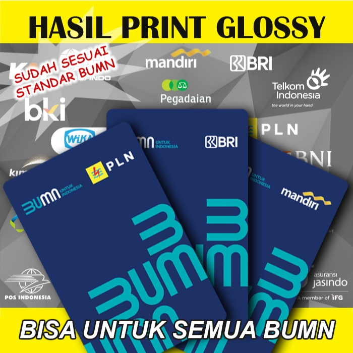 Jual Cetak ID Card BUMN GLOSSY / MENGKILAP name tag IDCard PLN BTN BRI ...