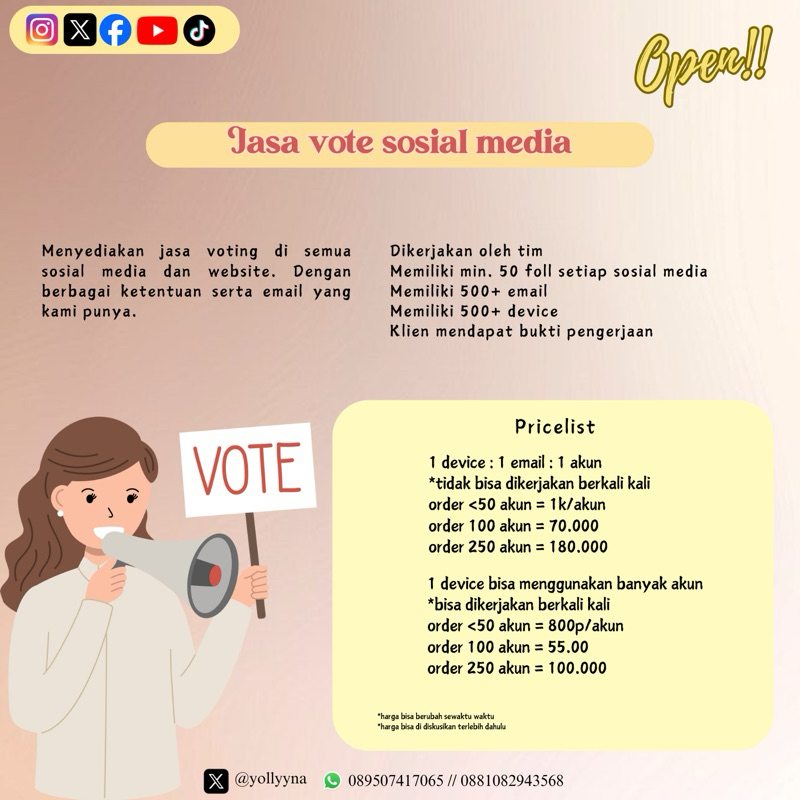 Jual JASA VOTE VOTING BUZZER JASA BUZZER JASA VOTING JASA BUZZER INDONESIA SOSIAL MEDIA | Shopee ...