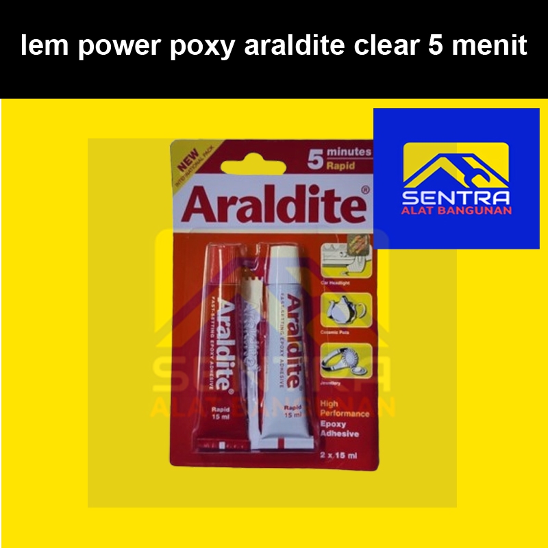 Jual Lem POWER Epoxy & Araldite 5 Menit 2 x 15ml / lem power poxy araldite clear 5 menit ...