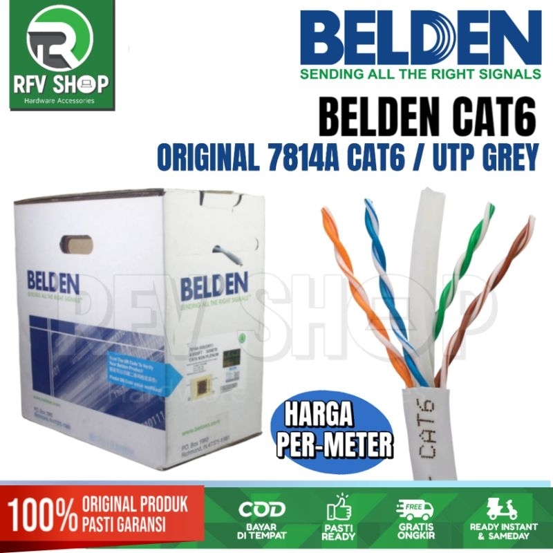 Jual KABEL LAN UTP CAT6 BELDEN ORIGINAL 7814A CAT 6 HARGA METERAN | Shopee Indonesia