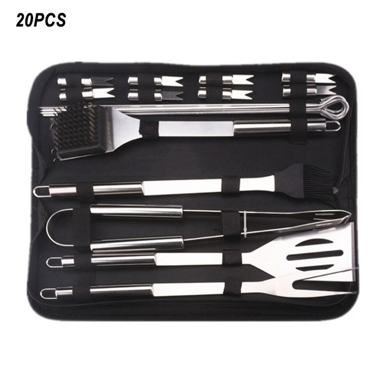 Jual Set Alat Masak Spatula BBQ Barbecue Grilling Utensil 20 in 1 ...
