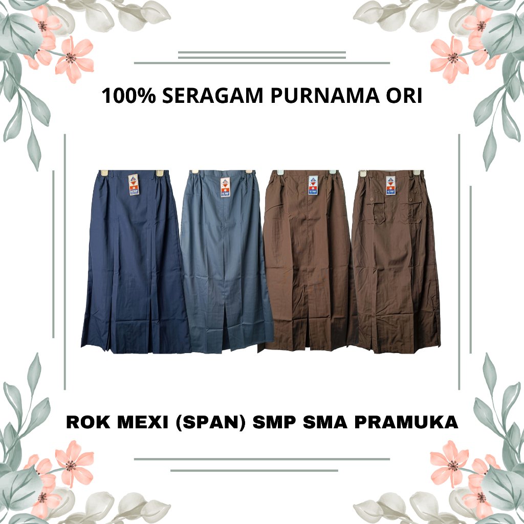 Jual Rok Mexi Span Karet PURNAMA Seragam sekolah Seragam Rok Biru Rok ...