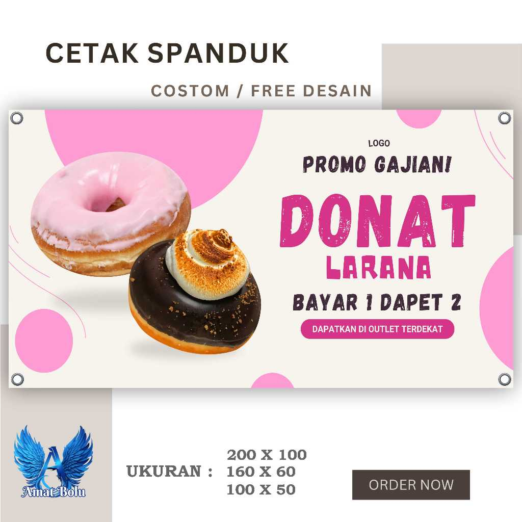Jual Spanduk Banner Donat PROMO Bisa Request | Shopee Indonesia