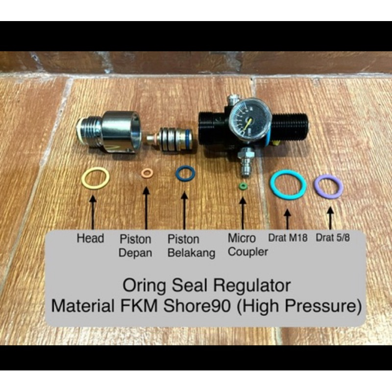 Jual Sil Seal oring Kit regulator taiwan drat M18 dan 5/8 Oring sil FKM ...