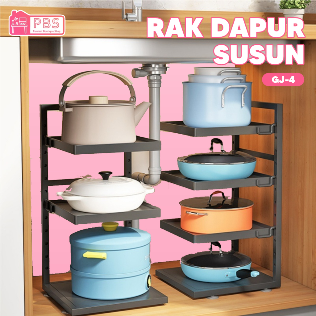 Jual PERABOT Rak Panci Wastafel Dapur Di Bawah Rak Pot Rak Panci 4 ...