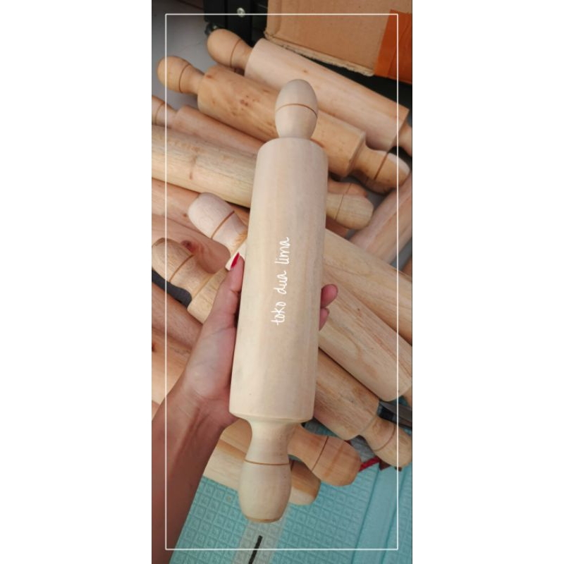 Jual rolling pin kayu gagang 30cm/ roll kayu/ penggiling adonan/ kayu ...