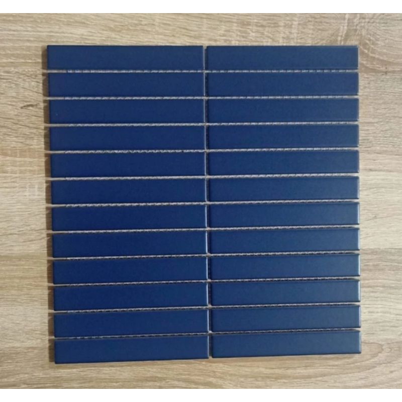 Jual Keramik Mozaik Long Striped Royal Blue Matte | Shopee Indonesia