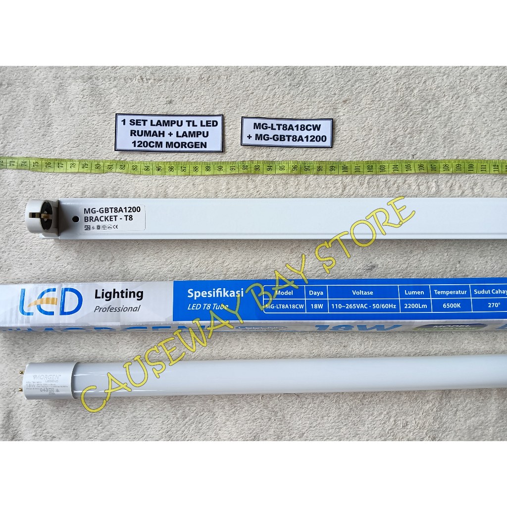 Jual LAMPU TL LED 18W 1 SET (LAMPU + RUMAHNYA) MORGEN 120CM | Shopee ...
