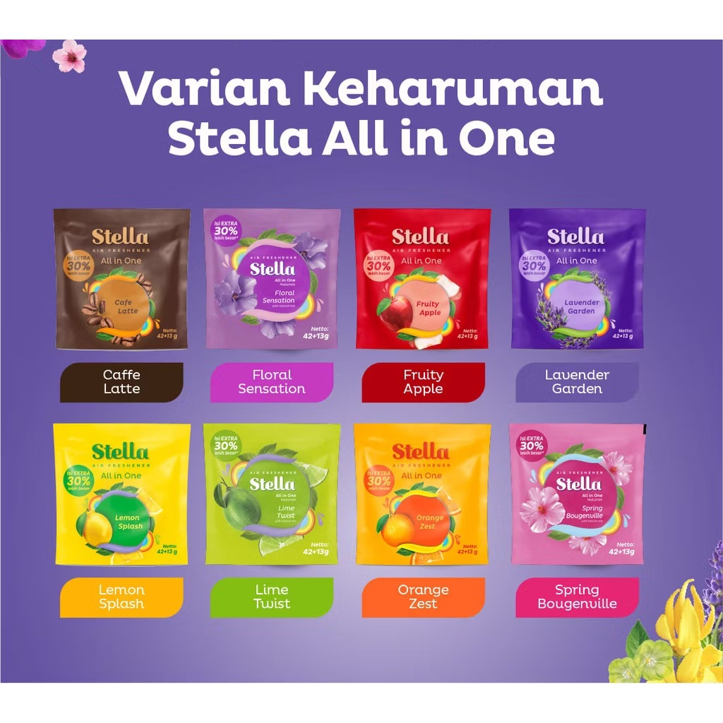 Jual Stella All in One AIO pengharum ruangan air fresher 43gr + 13gr ...
