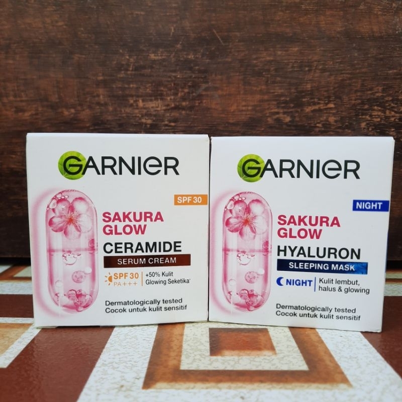 Jual Garnier Sakura Glow Day Cream, Night Cream - 50ml | Shopee Indonesia