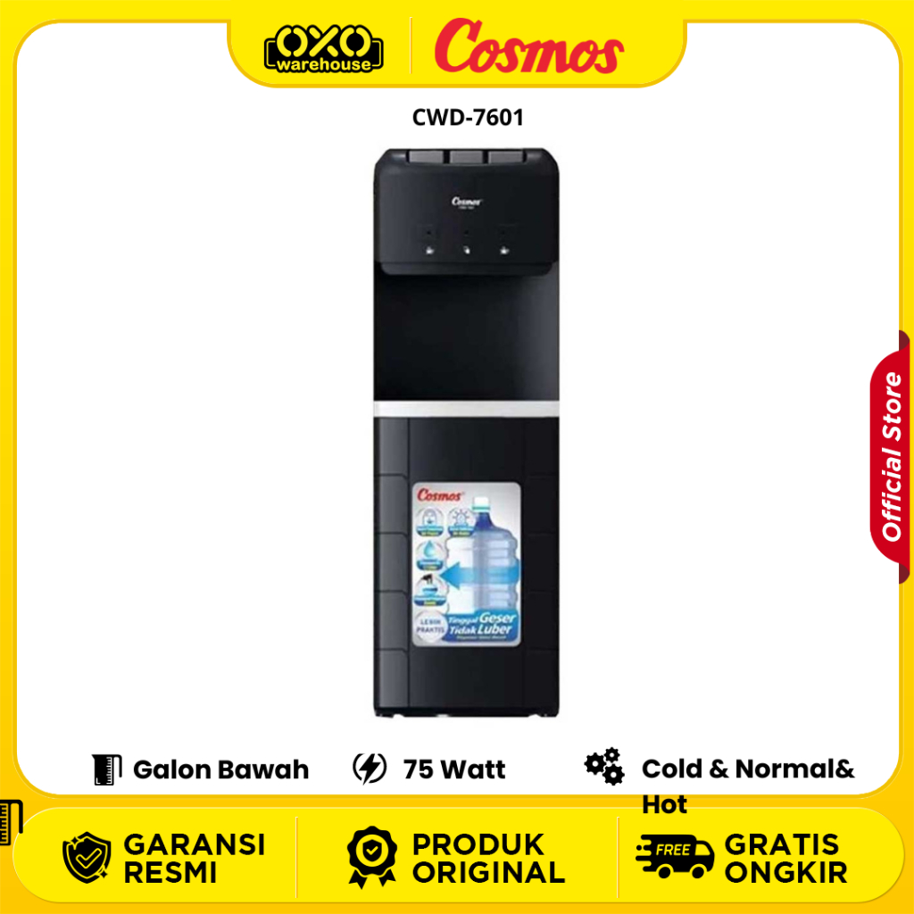 Jual Cosmos Dispenser Galon Bawah 3 Kran CWD-7601 Garansi Resmi Panas ...