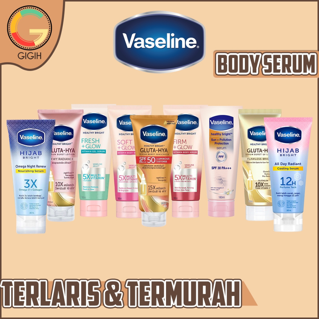 Jual VASELINE HAND BODY SERUM 180ML ( GLUTA / SUN SERUM / FIRM GLOW GEL ...