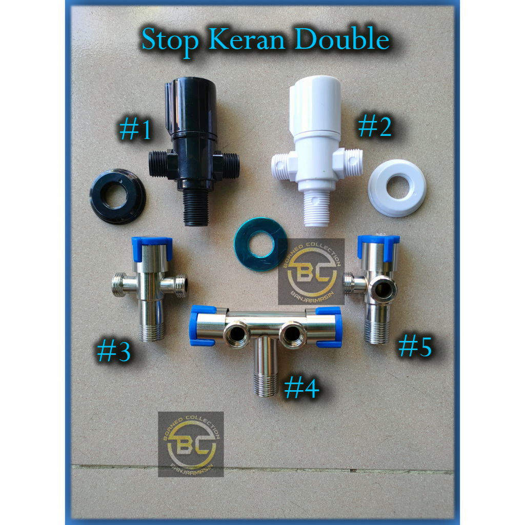 Jual Stop Kran Kloset 2 Cabang Nikel Double Jet Shower Keran Bidet T Model Tee SPOT Baling ...