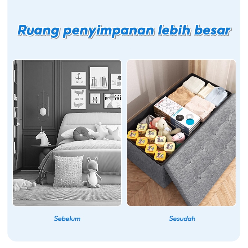 Jual PACKONE Storage Box Multifungsi Bangku Lipat Kursi Kotak ...