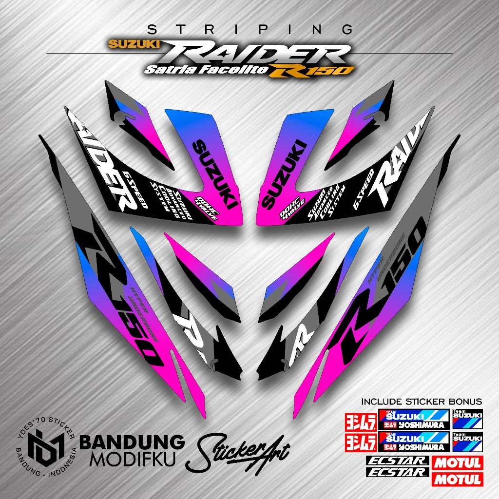 Jual STICKER SATRIA FACELIFT 150 R VARIASI / MOTIF 6 / SATRIA FU 150R ...