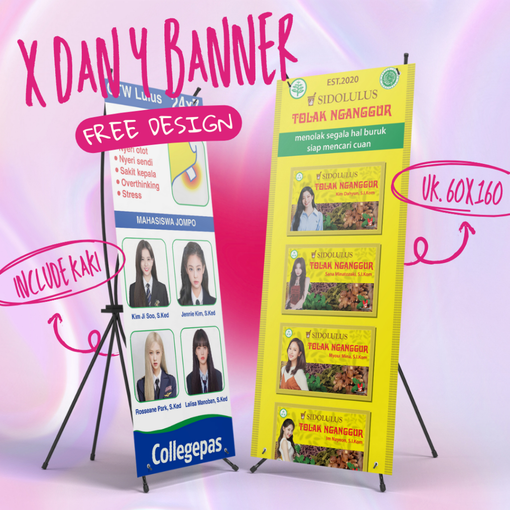Jual SEHARI JADI [FREE Design dan Tiang] Cetak X dan Y Banner | Custom ...