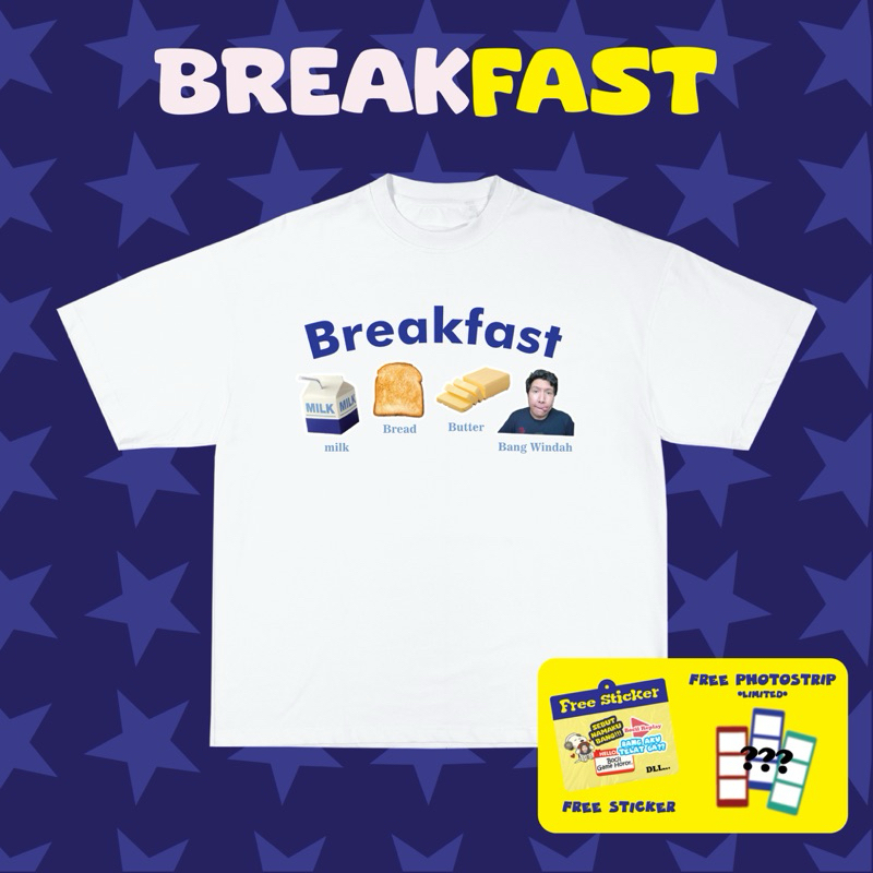 Jual Tshirt Kaos Windah Basudara - Breakfast (Free Sticker+Limited ...