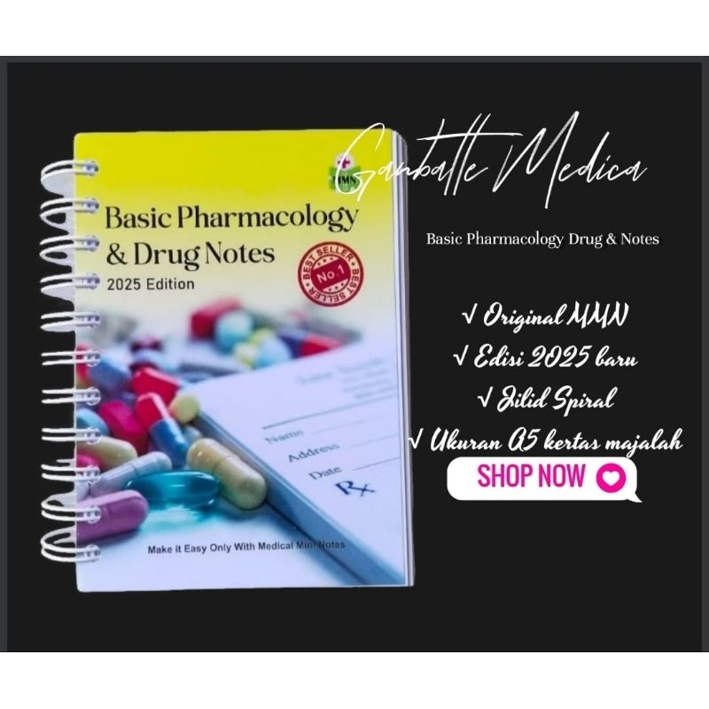 Jual (EDISI 2025) BASIC PHARMACOLOGY & DRUG NOTES MEDICAL MINI NOTES ...