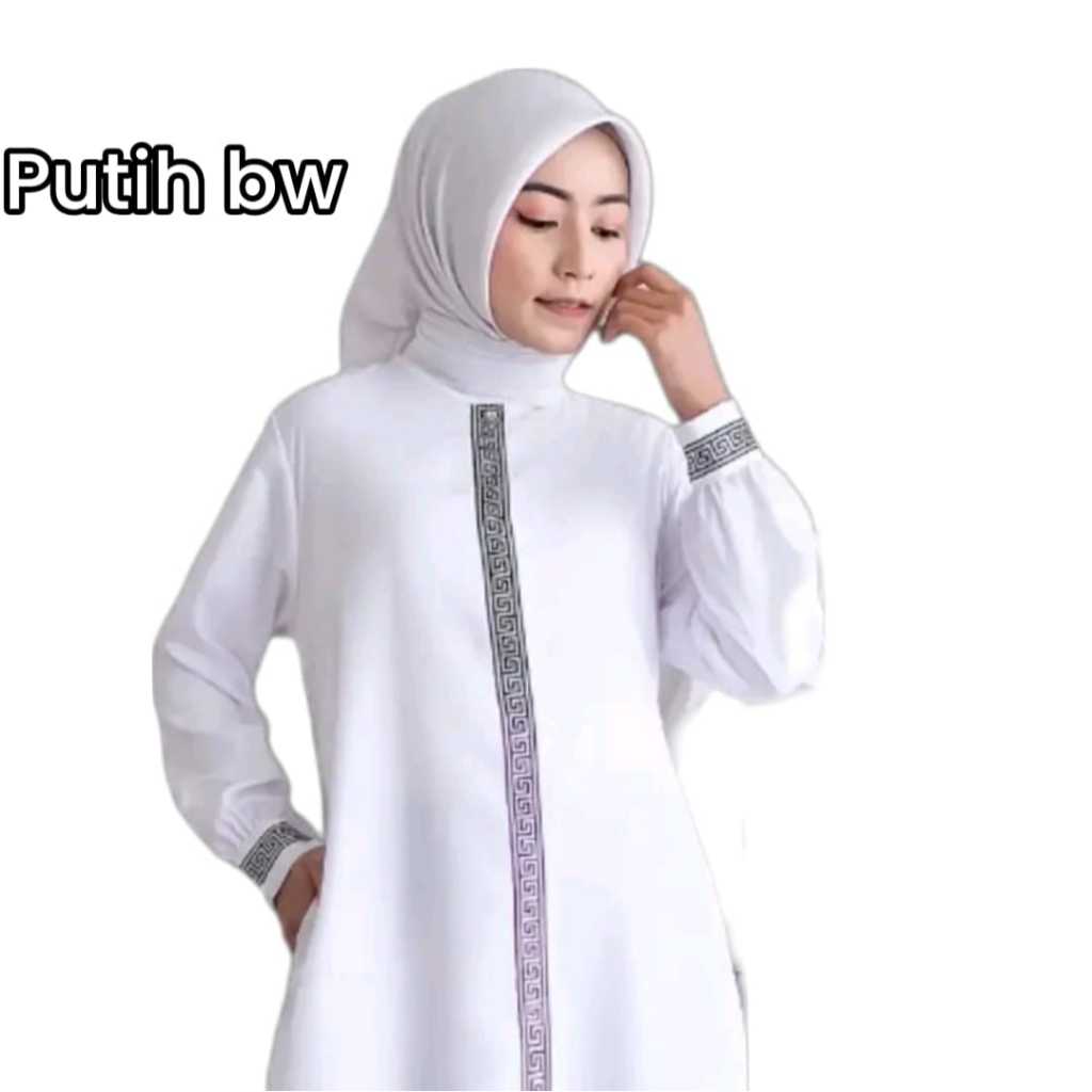 Jual GAMIS MANASIK HAJI LEBARAN IDUL ADHA 2025 MODEL RENDA BORDIR KAIN ...