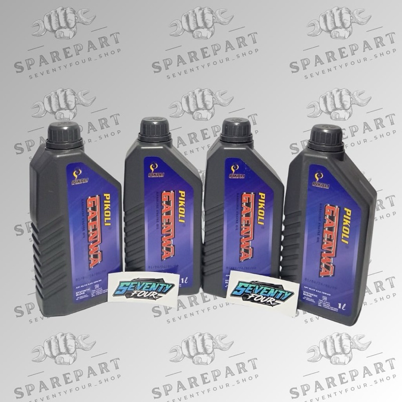 Jual OIL 4T PIKOLI GAENWA 10w 40 1 LITER /1000 ML ORIGINAL OLI MOTOR ...