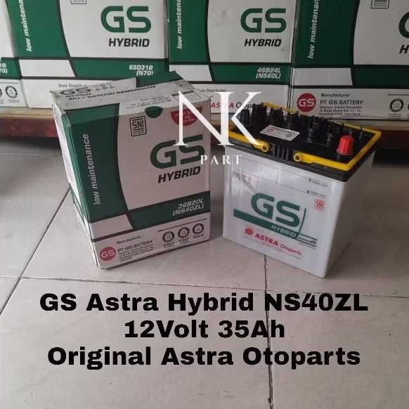 Jual Aki Mobil GS Astra Hybrid NS40ZL 36B20L 35Ah Accu Basah Siap Pakai | Shopee Indonesia