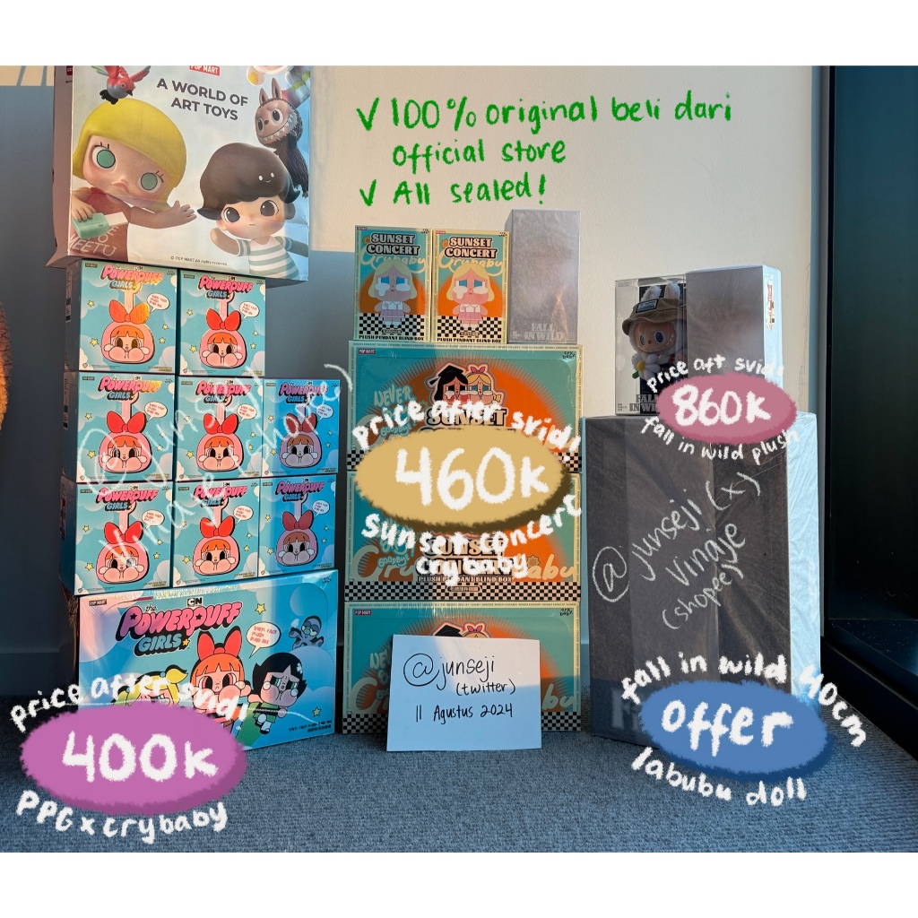 Jual [READY] wts popmart labubu fall in wild plush and 40cm doll ...