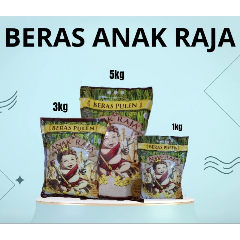 Jual Beras Anak Raja Premium Beras Pulen dan enak/5kg .3kg .1kg | Shopee Indonesia