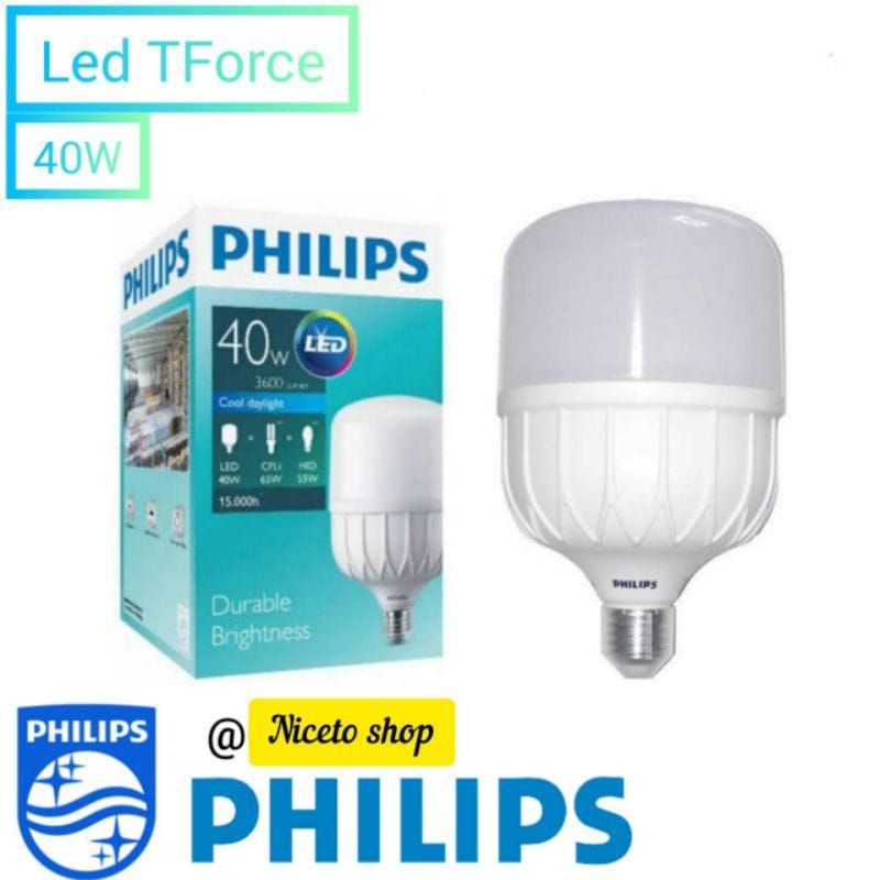 Jual Lampu LED Philips Tforce 40 watt cool Daylight / putih | Shopee Indonesia