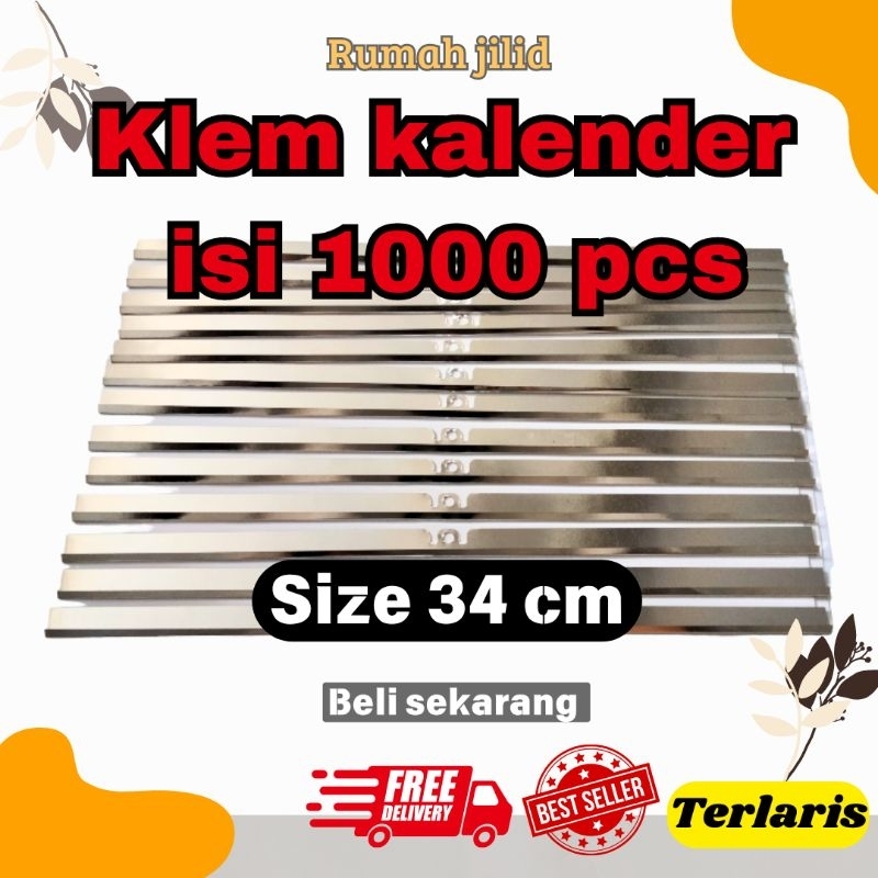 Jual klem Kalender/clip kalender uk 34 cm isi 1000 pcs | Shopee Indonesia