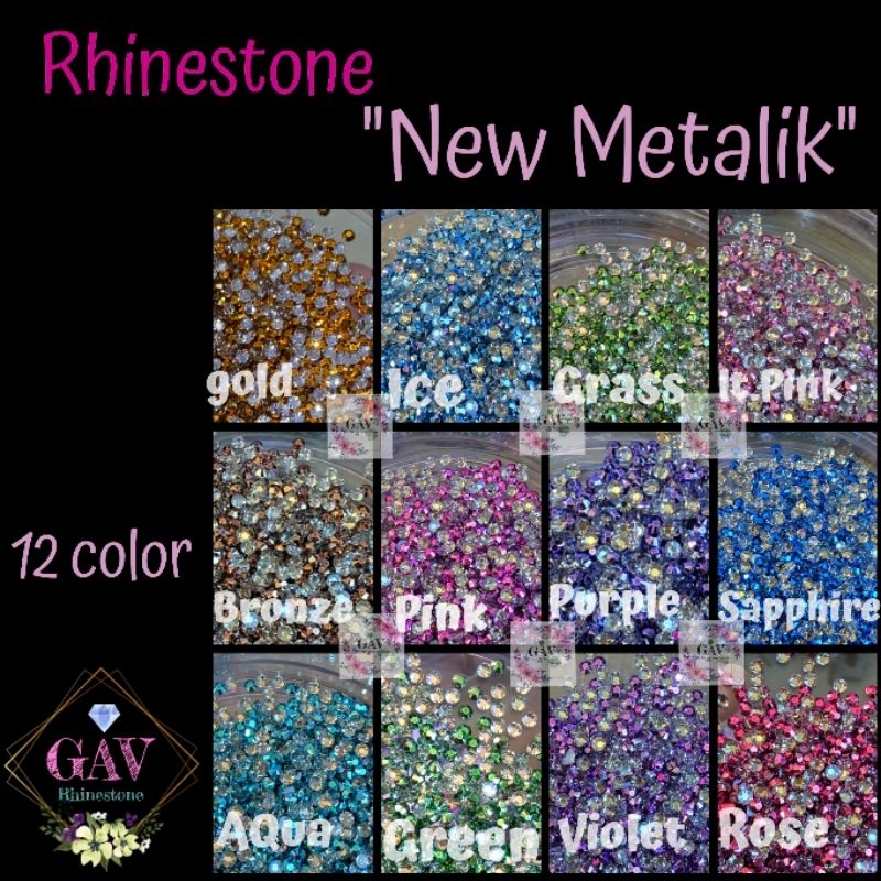 Jual rhinestone seri new metalik isi 1.000pcs ukuran 3mm,4mm,5mm ...
