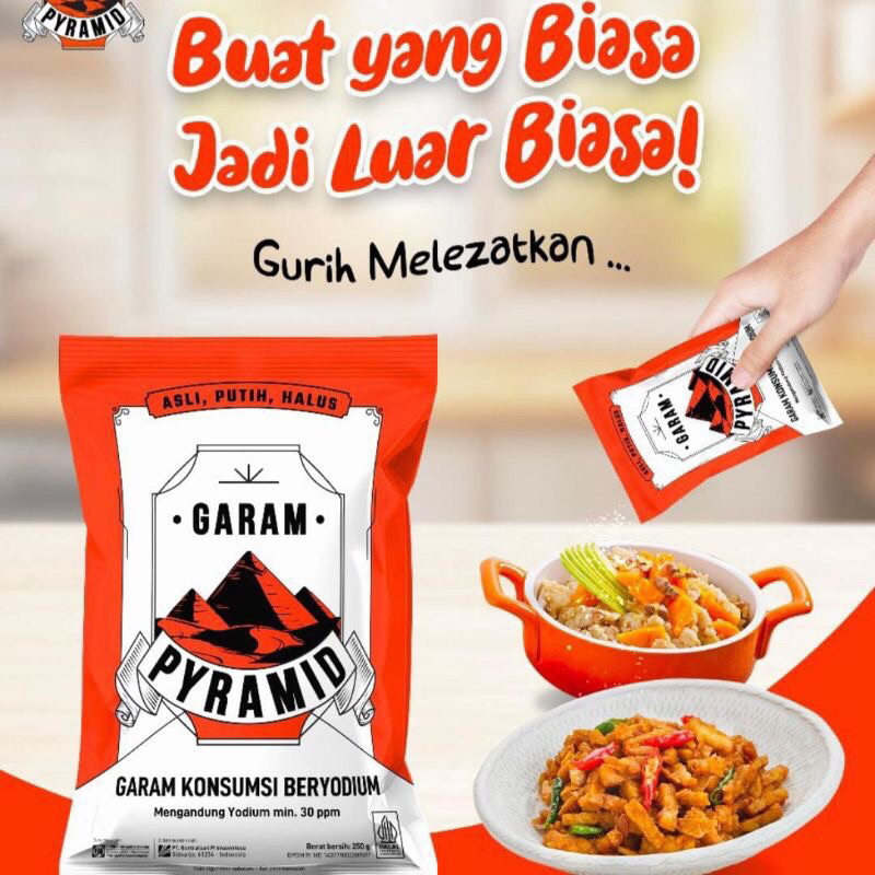 Jual Garam Murah 250 Gram Garam Beryodium Merk Pyramid | Shopee Indonesia