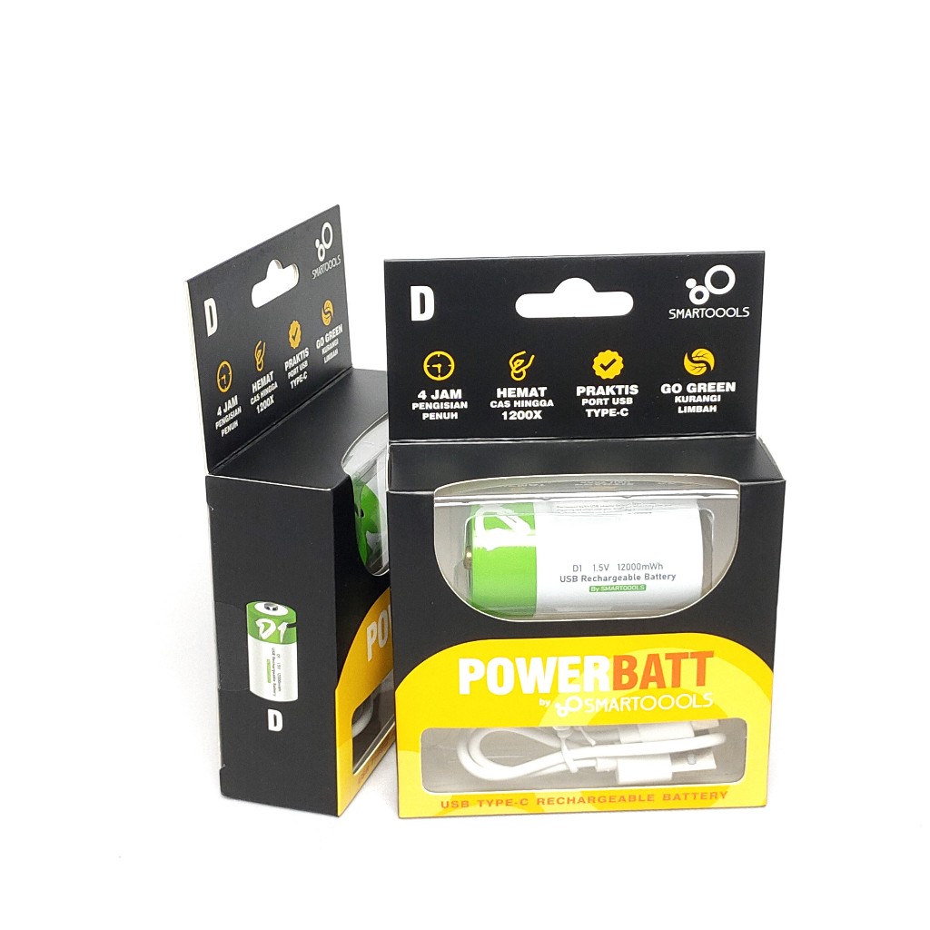Jual SmarToools Power Batt D USB Type C Rechargeable Battery ST-D ...