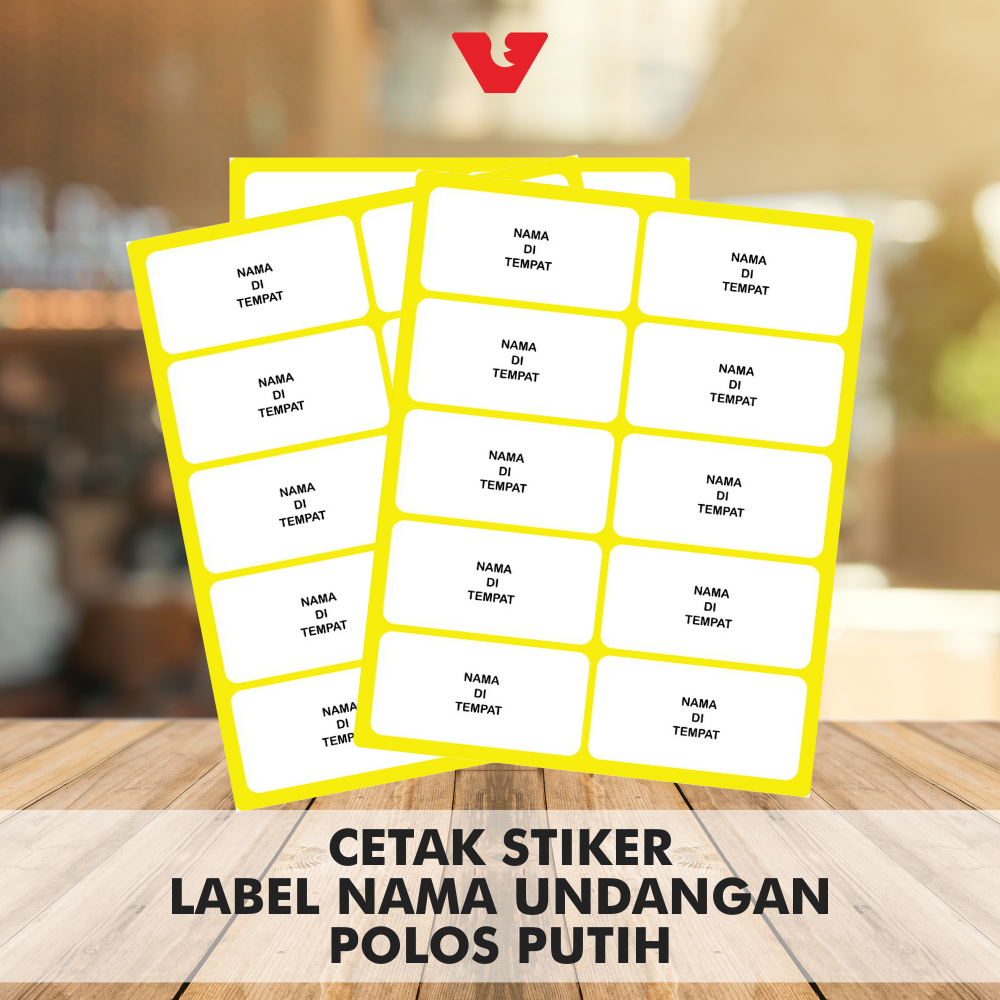 Jual Cetak Stiker Label Nama Undangan - Putih Polos *Isi 45-52 Pcs ...