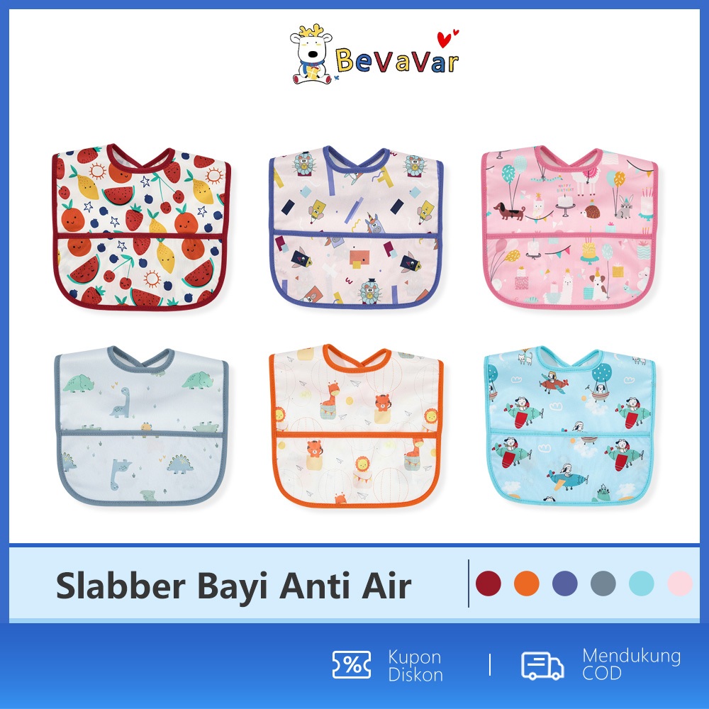 Jual BEVAVAR Slaber Bayi Waterproof / Celemek Makan Bayi Air Liur ...