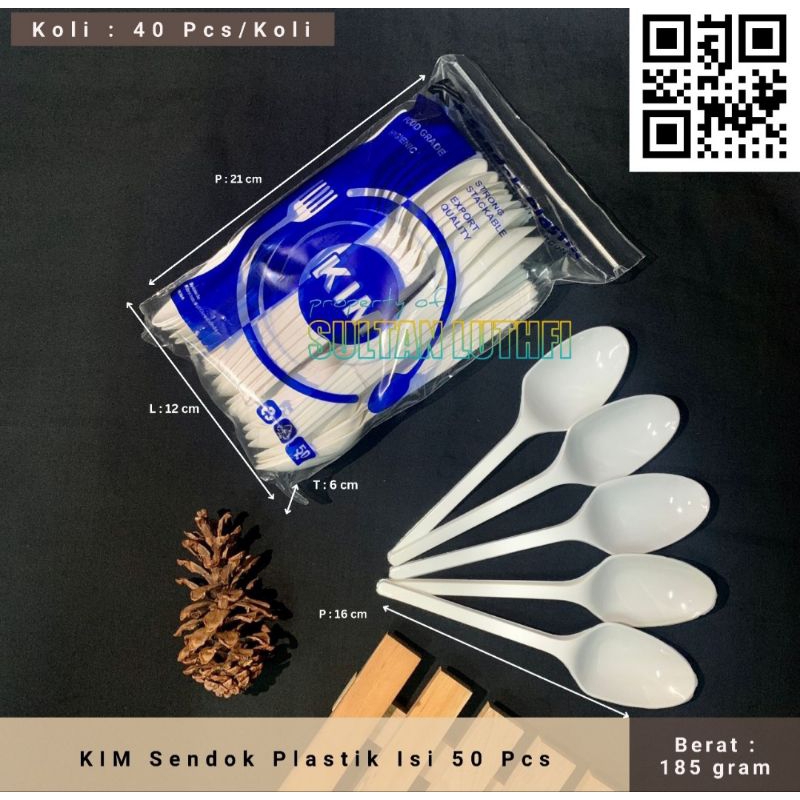 Jual Sendok Plastik merk KIM Isi 50 Pcs/sendokbubur/sendok es buah ...