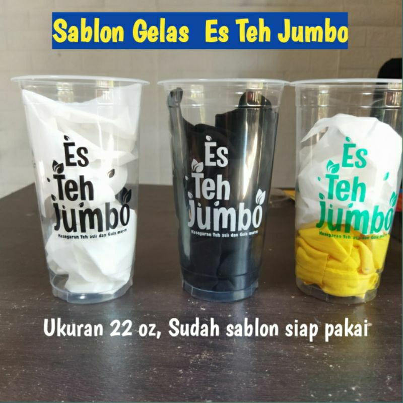 Jual Sablon Gelas es teh jumbo uk 22 oz isi 50pc siap pakai | Shopee ...