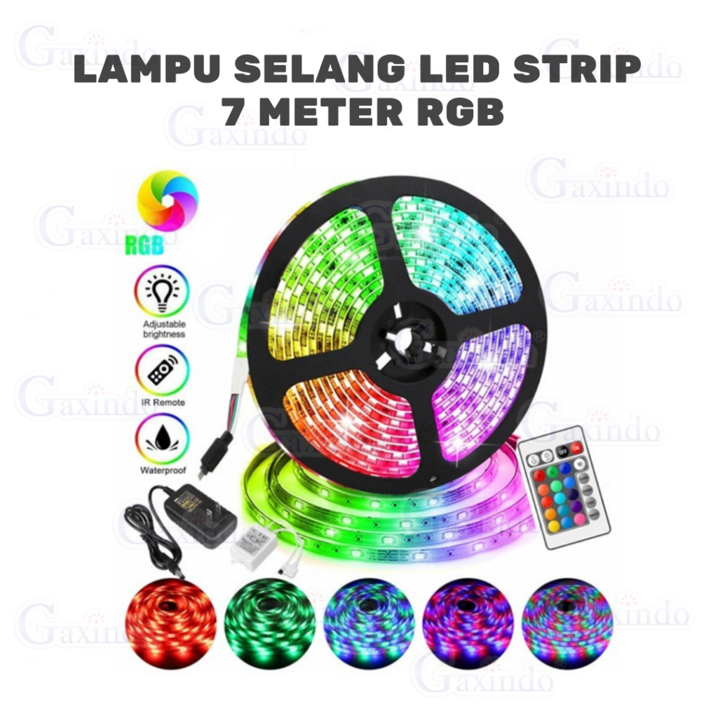 Jual LAMPU SELANG LED STRIP 7 METER RGB 2835 L3528 WARNA WARNI LAMPU ...