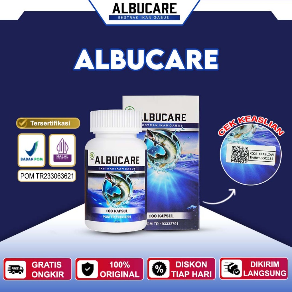 Jual Obat Tradisional Ekstrak Ikan Gabus / Kutuk / Bogo Asli - Albucare 100 Kapsul | Shopee ...