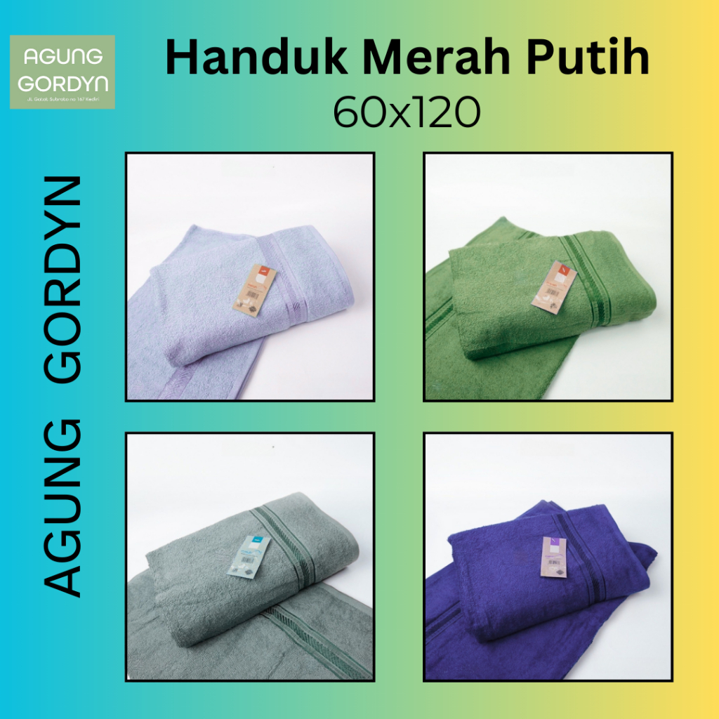 Jual HANDUK MANDI MERAH PUTIH TEBAL MENYERAP AIR UKURAN 60x120 CM ...