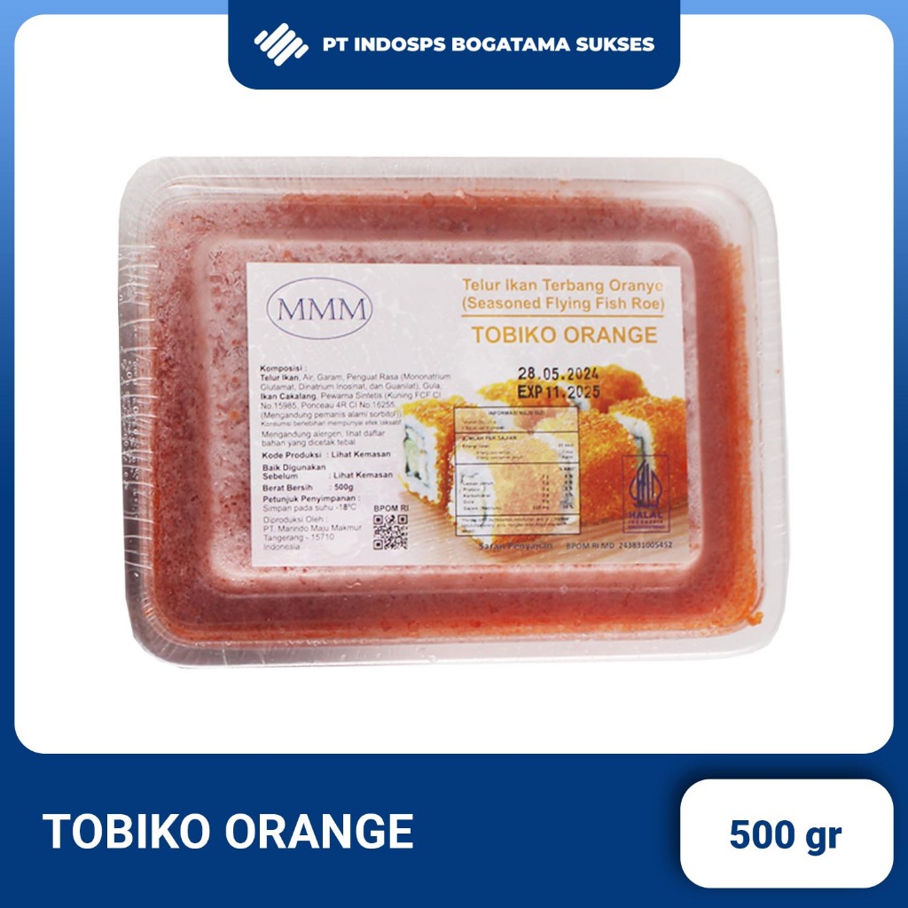 Jual Tobiko Orange 500 gram | Telur Ikan Flying Fish Roe Premium ...
