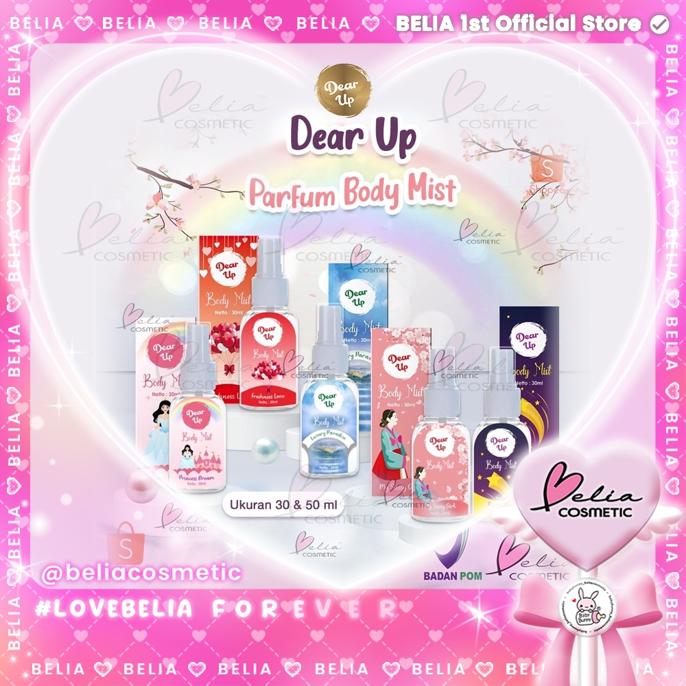Jual BELIA DEAR UP Body Mist PARFUM 30ml & 50ml | Pewangi Badan ...