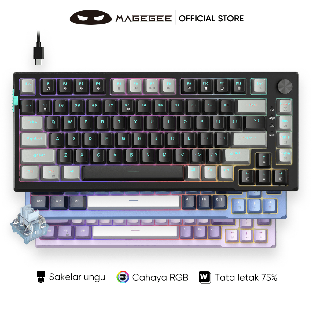 Jual MAGEGEE Mechanical Keyboard Gaming Wired Customized Replaceable ...