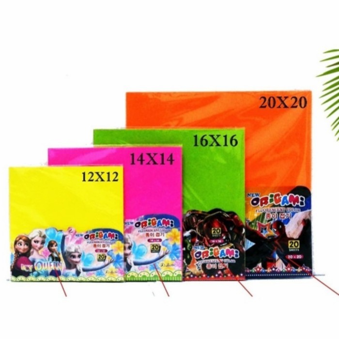 Jual ORIGAMI 12X12 CM SATU PACK ( 20LEMBAR ) KERTAS LIPAT BERWARNA DUA ...