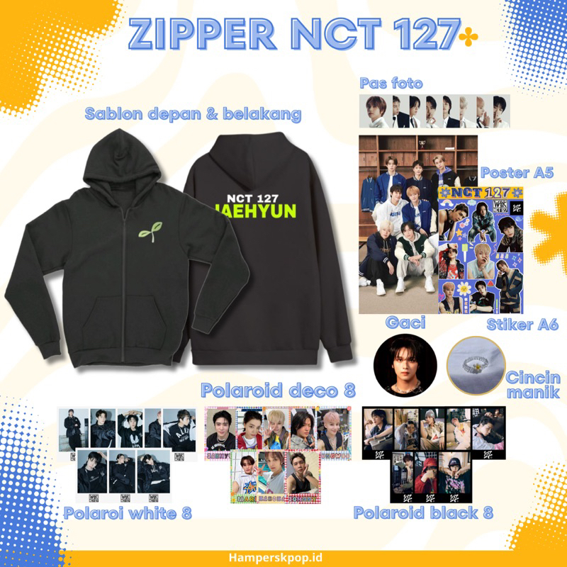 Jual [COD] ZIPPER Nct 127 Logo Daun Nct/ Sablon Nama Member / Hoodie ...