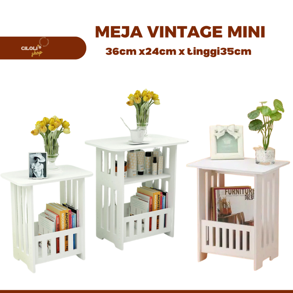 Jual Meja Vintage MINI Aesthetic Putih Murah | Shopee Indonesia